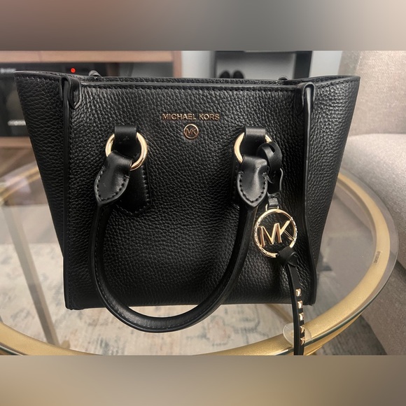 Michael Kors | Bags | Michael Kors Black Small Mini Leather Tote Bag ...